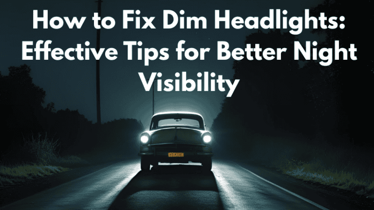 How to Fix Dim Headlights: Effective Tips for Better Night Visibility