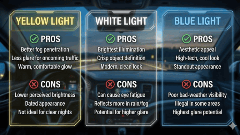 Yellow vs. White vs. Blue Fog Lights: Which is the Best?
